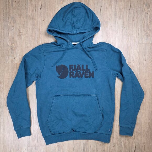 Fjallraven | Shirts | Fjallraven Mens Logo Hoodie Deep Sea Blue Medium ...